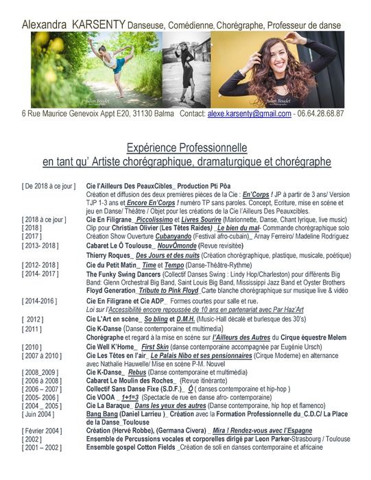 Cv généraux :: Spectacles interdisciplinaires, ateliers culturels et ...